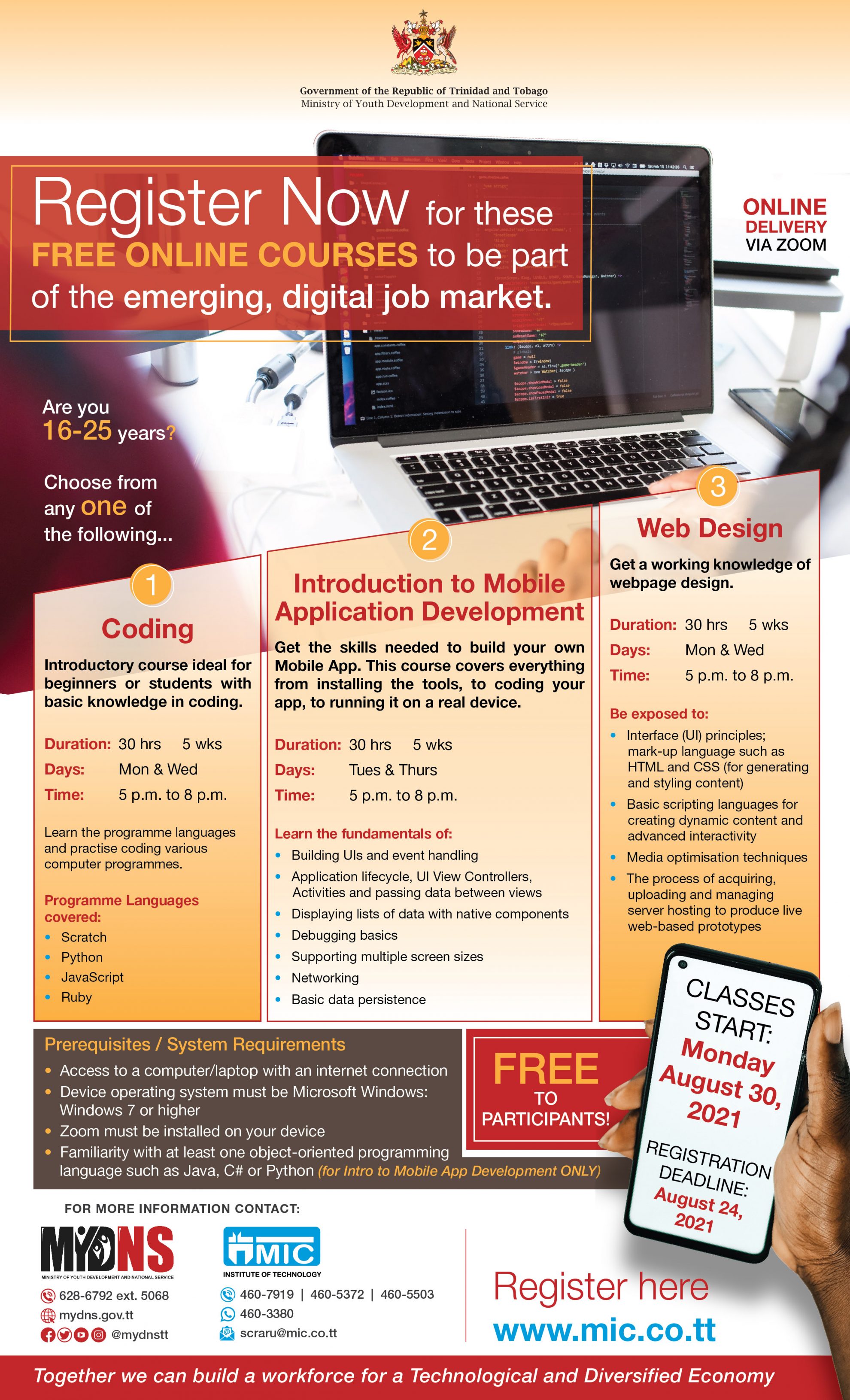 MYDNS/MIC-IT Free Short Courses – MSYA