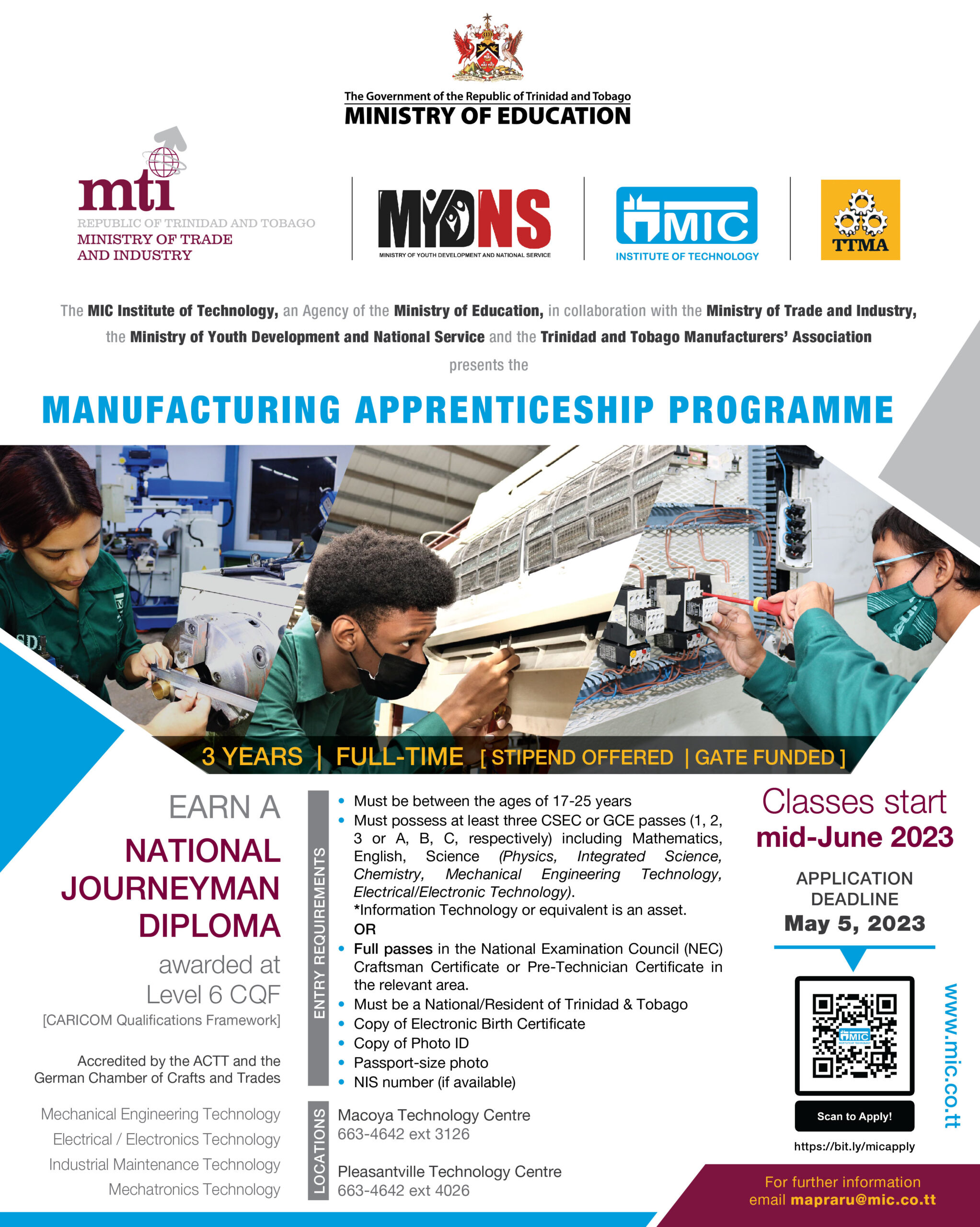 Applications for the Manufacturing Apprenticeship Programme open until ...