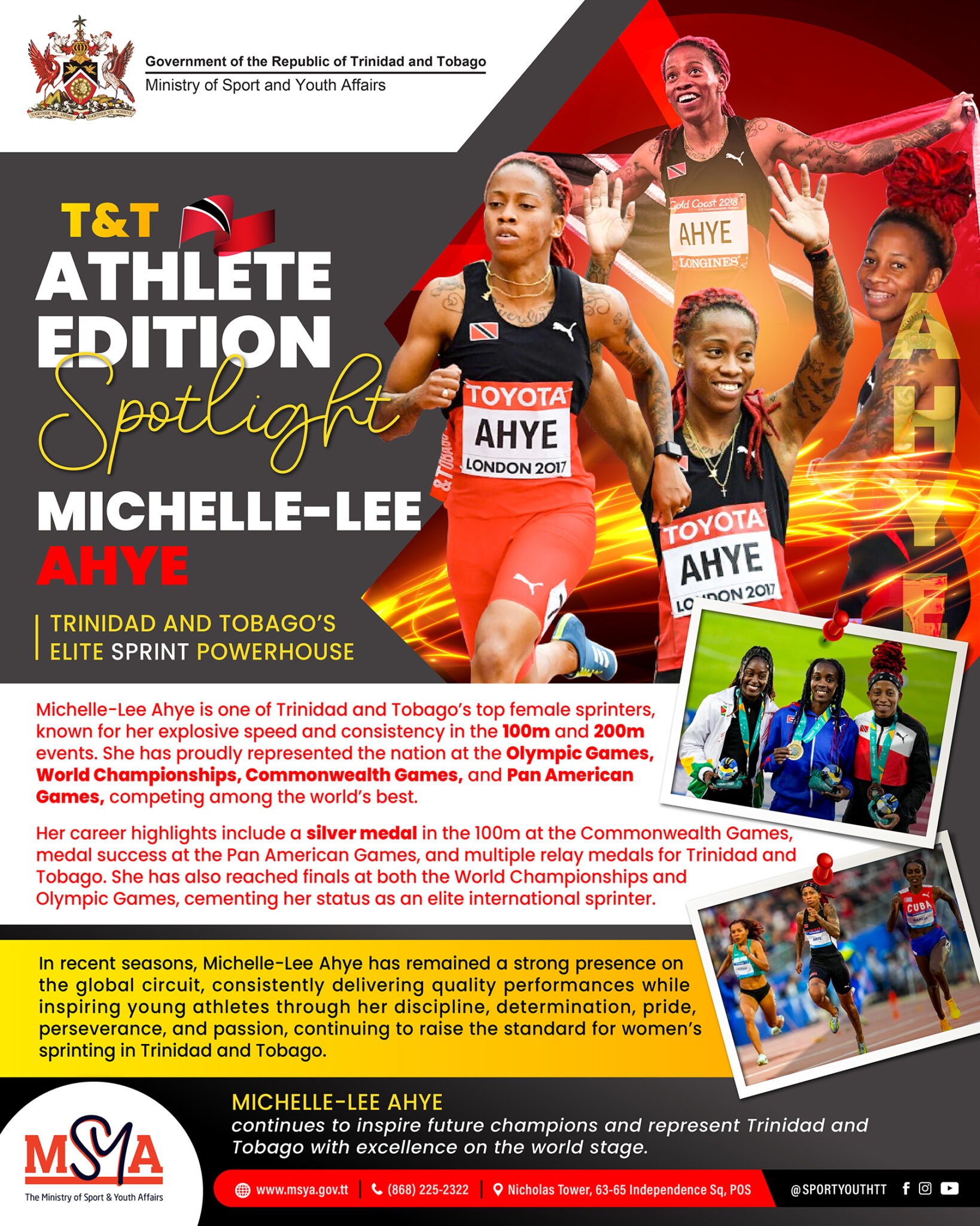 T&T Athlete Edition Spotlight – Michelle-Lee Ahye – MSYA